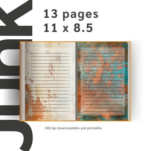Copper Patina Lined Journal Pages | Printable Ephemera (digital ...