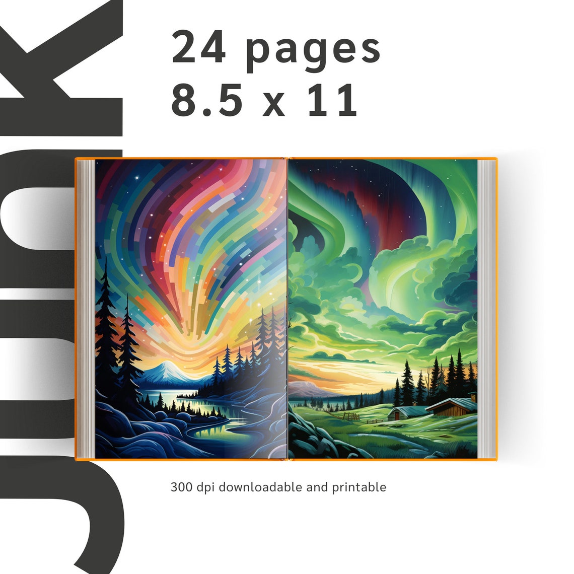 Aurora Digital Paper Aurora Borealis Northern Lights Winter Night Sky ...