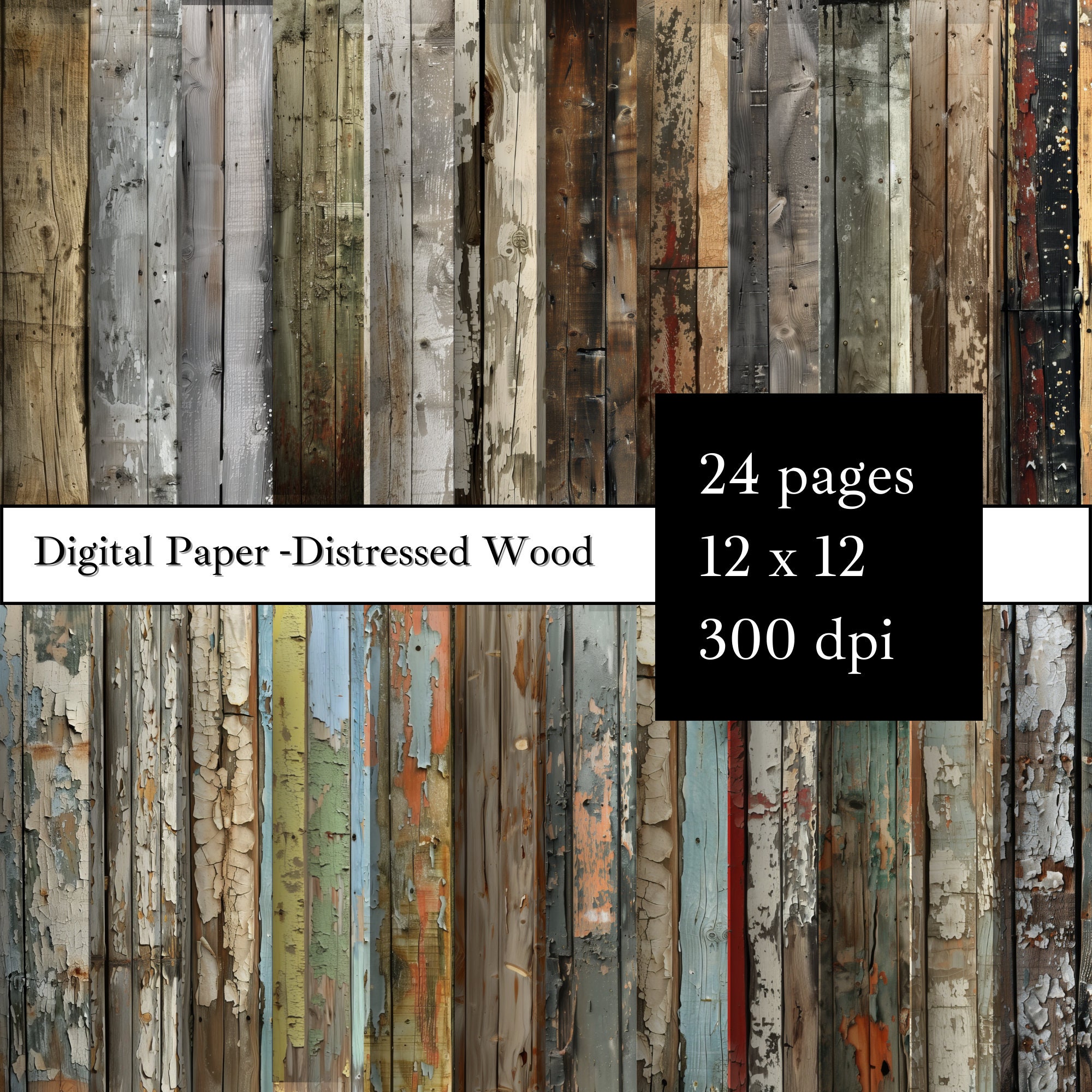 Rustic Wood Digital Background Digital Scrapbook Paper Wooden Texture ...