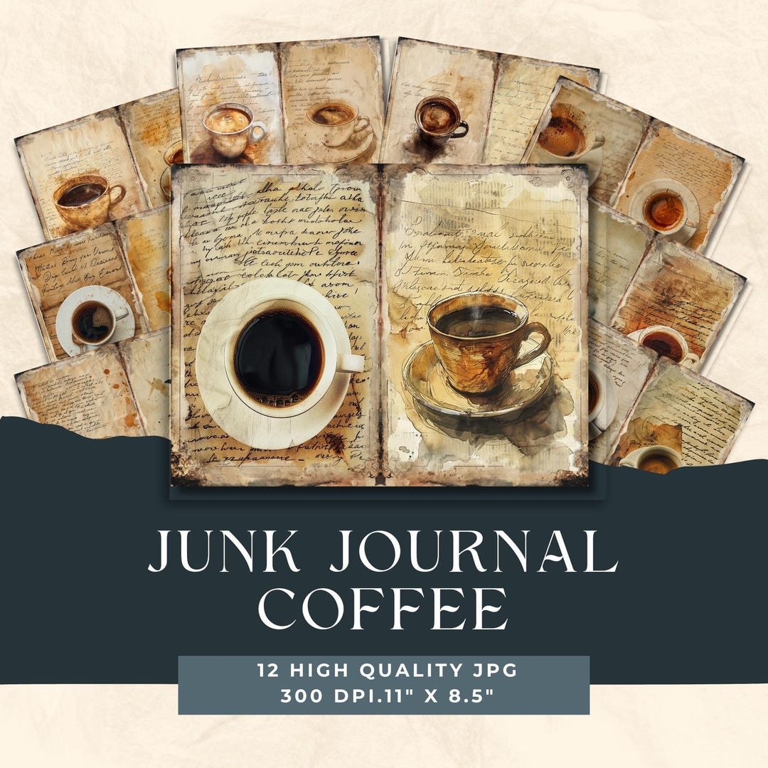 Coffee Junk Journal Pages, Coffee Lover Ephemera, Collage Sheet, Coffee ...