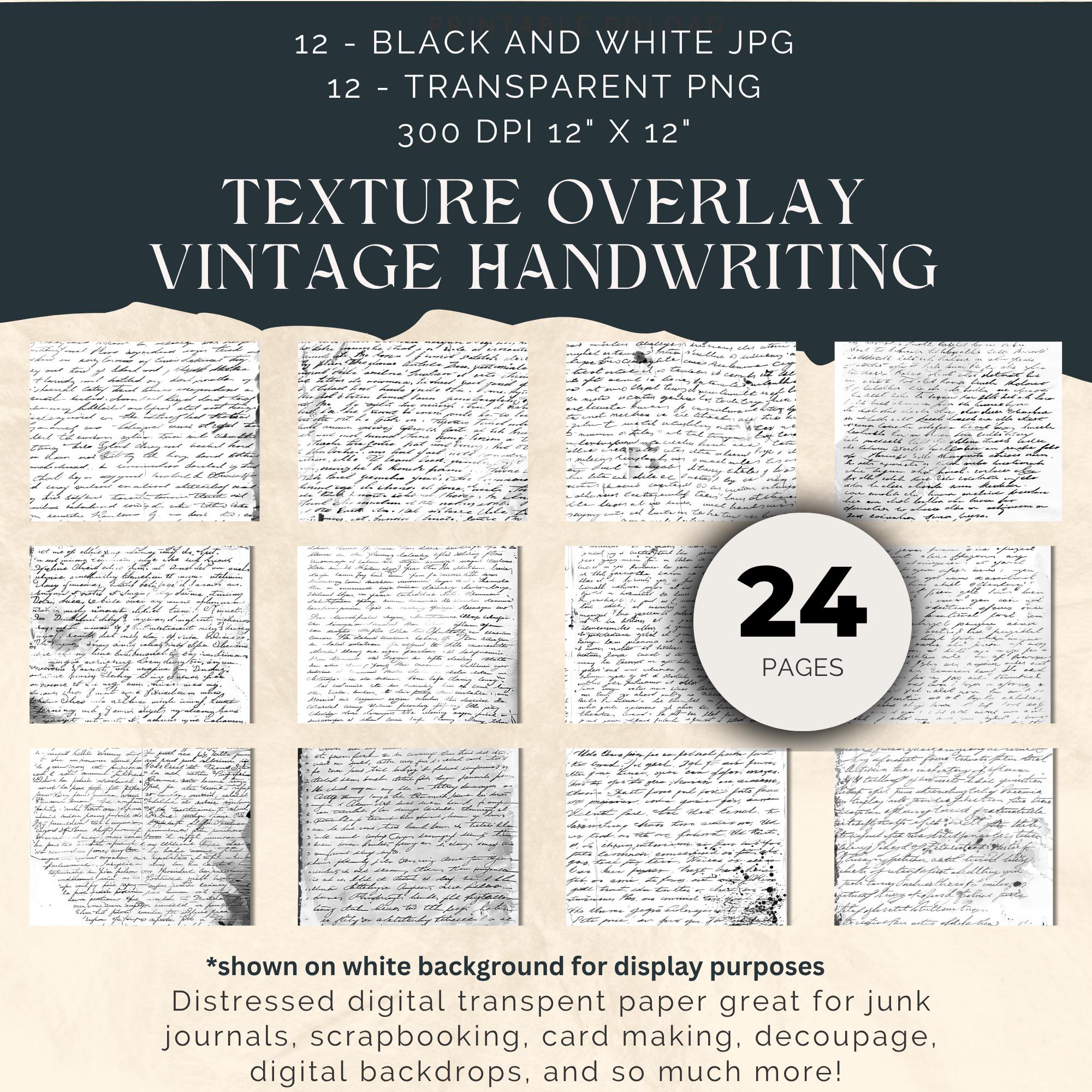 Vintage Handwritten Overlay PNG Clipart, Old Textures Overlay ...