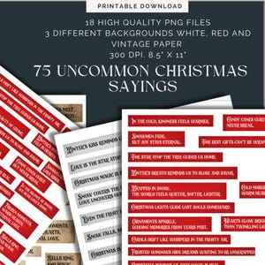 Printable Christmas Sayings | Junk Journal Supplies | Scrapbooking ...