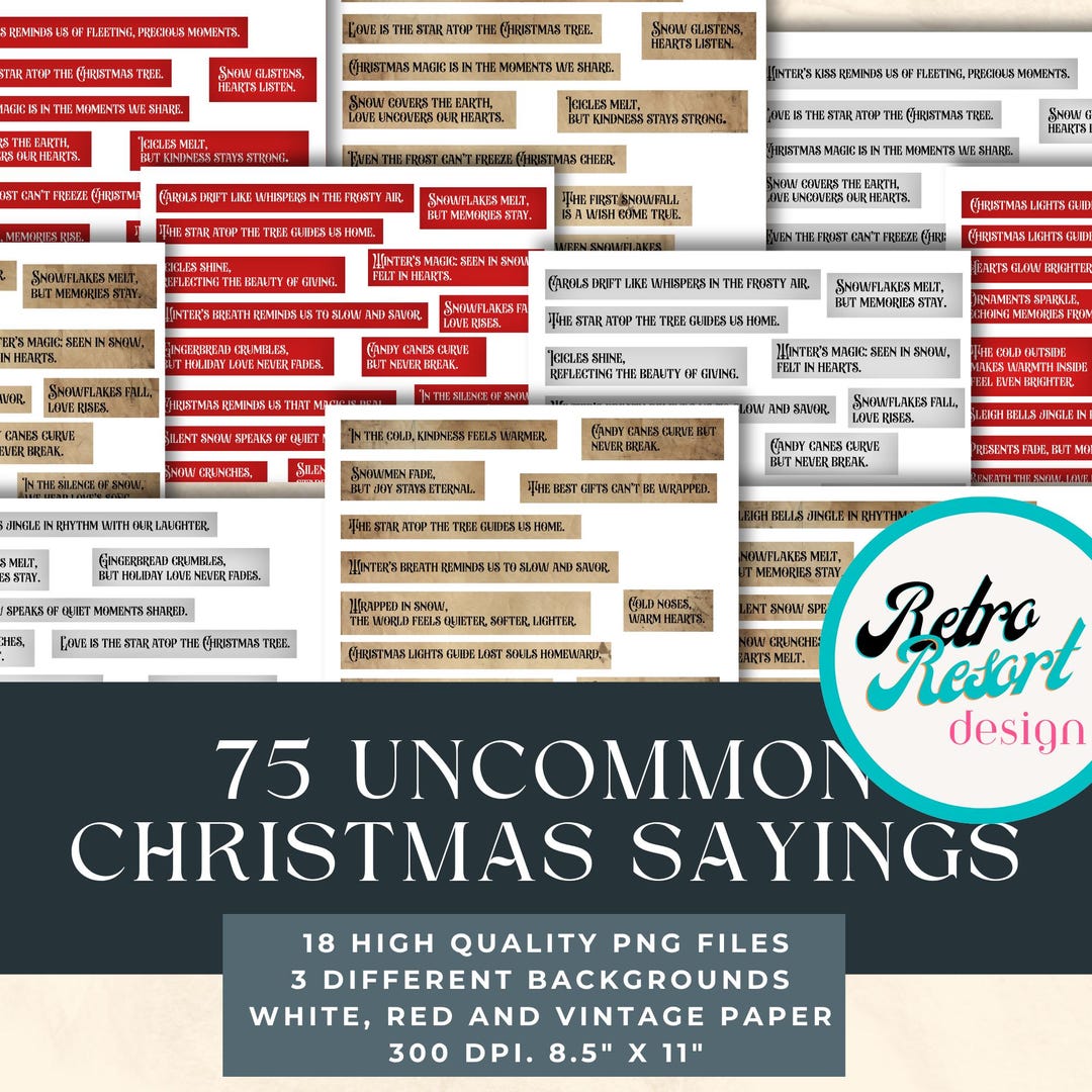 Printable Christmas Sayings | Junk Journal Supplies | Scrapbooking ...