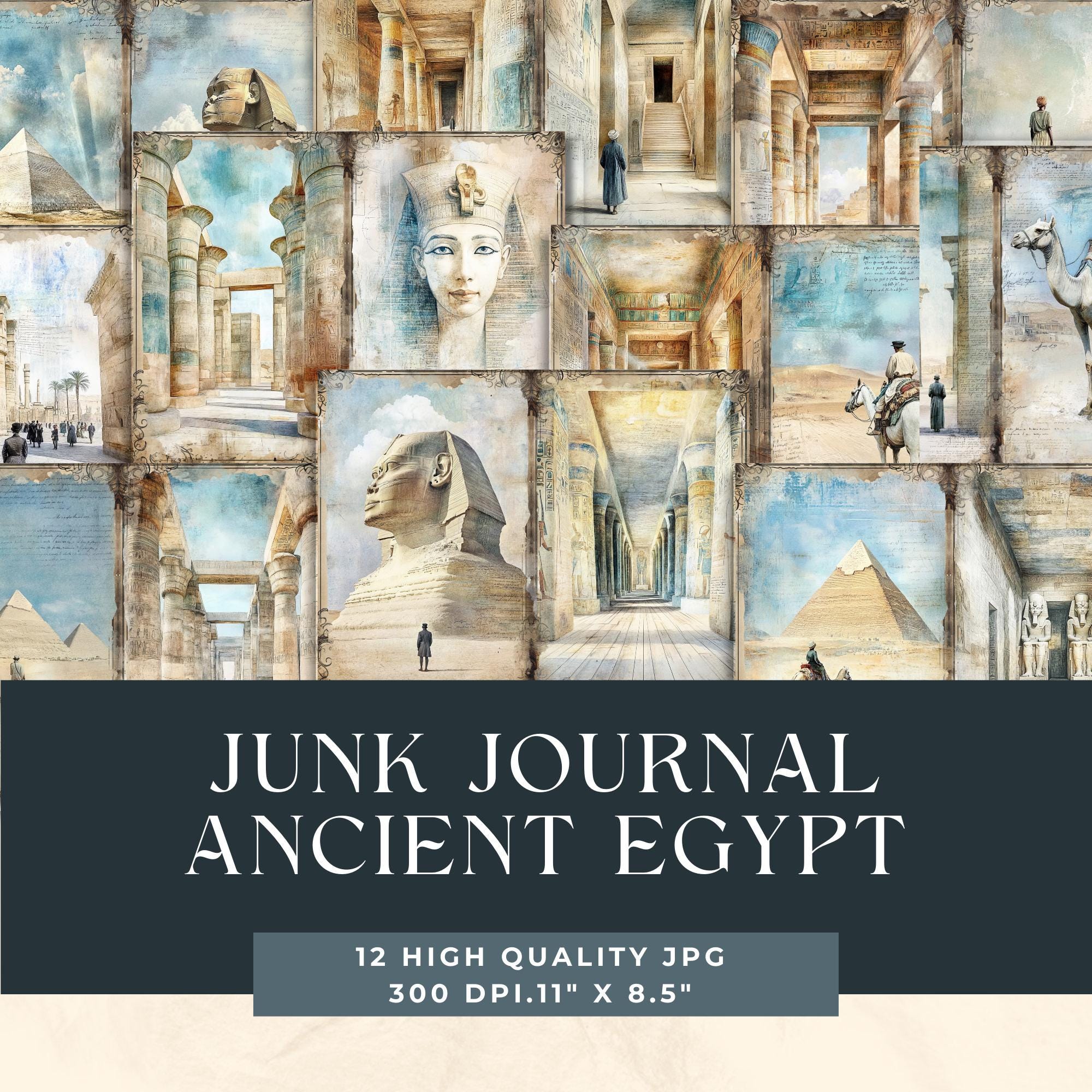 Ancient Egypt Junk Journal Pages, Vintage Ephemera (digital Collage ...