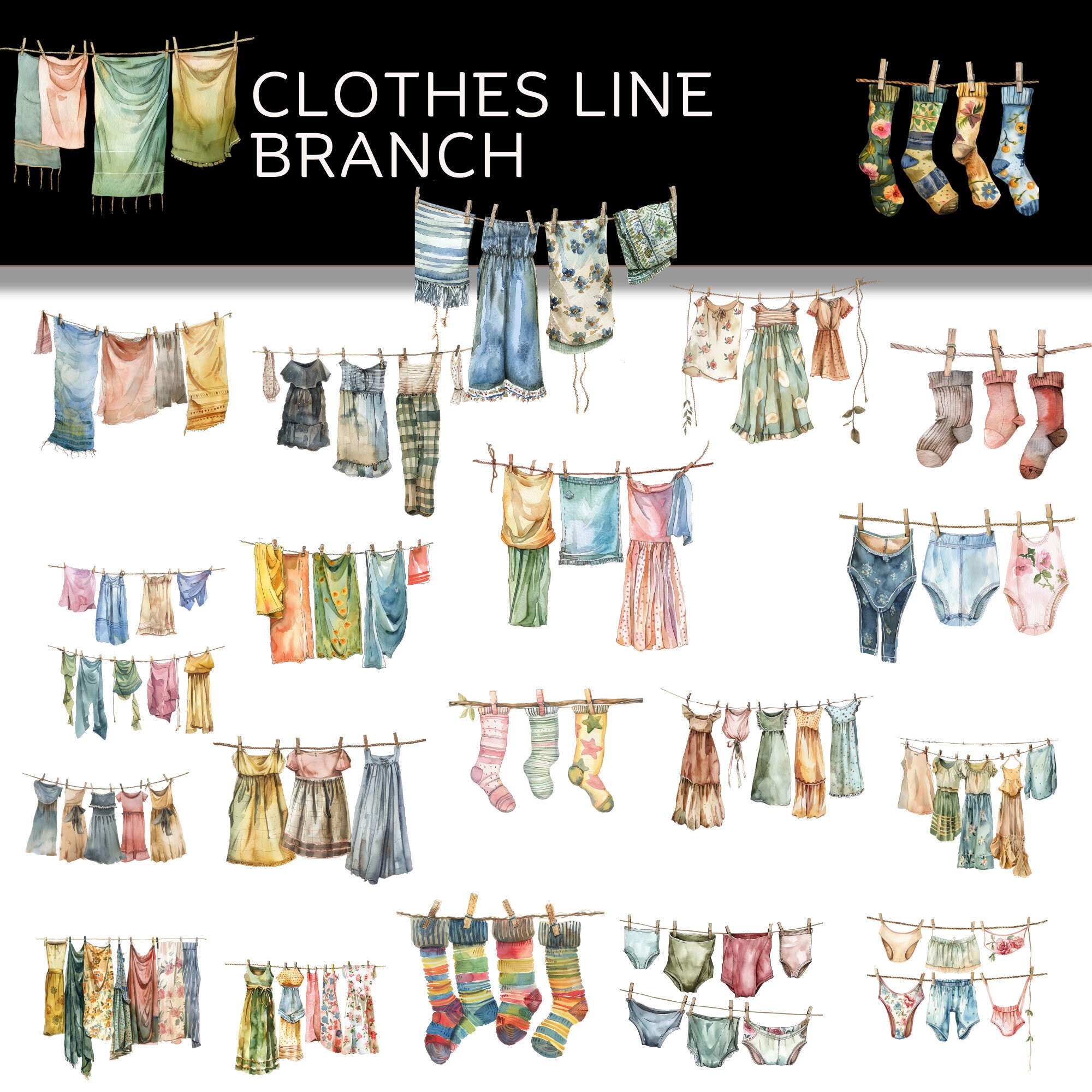 Laundry Clip Art, Png Watercolor, Washing Machine Clipart, Laundry Day ...