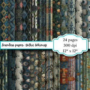 Vintage Halloween Distressed Digital Papers Decorative Halloween ...