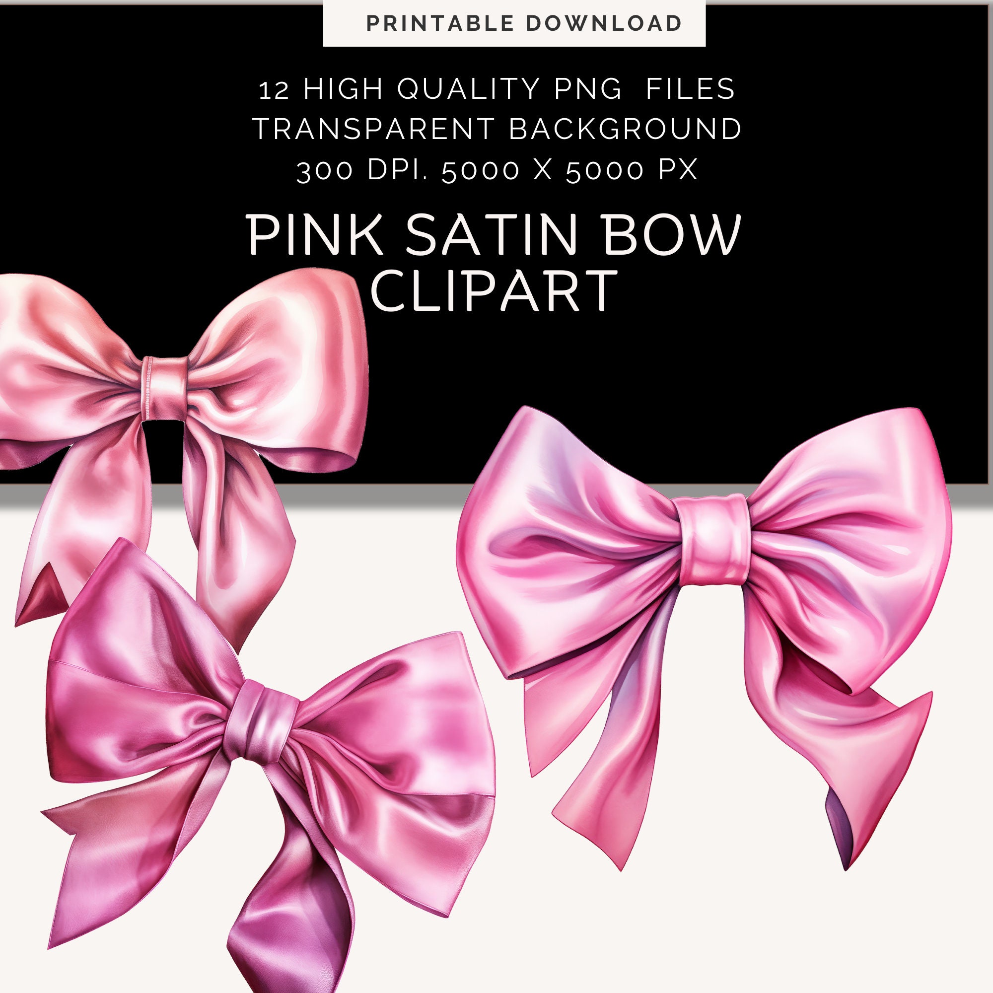 Watercolor Pink Bows Clipart Ribbon Bow Png Silk Bow Bow Frames Clipart ...