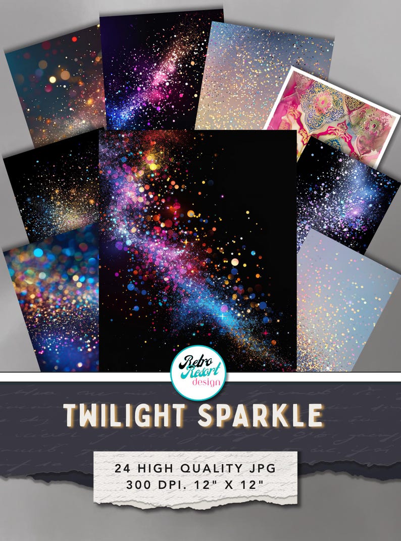 Twilight Sparkle Glitter Digital Paper, Gold Bokeh (digital Download ...