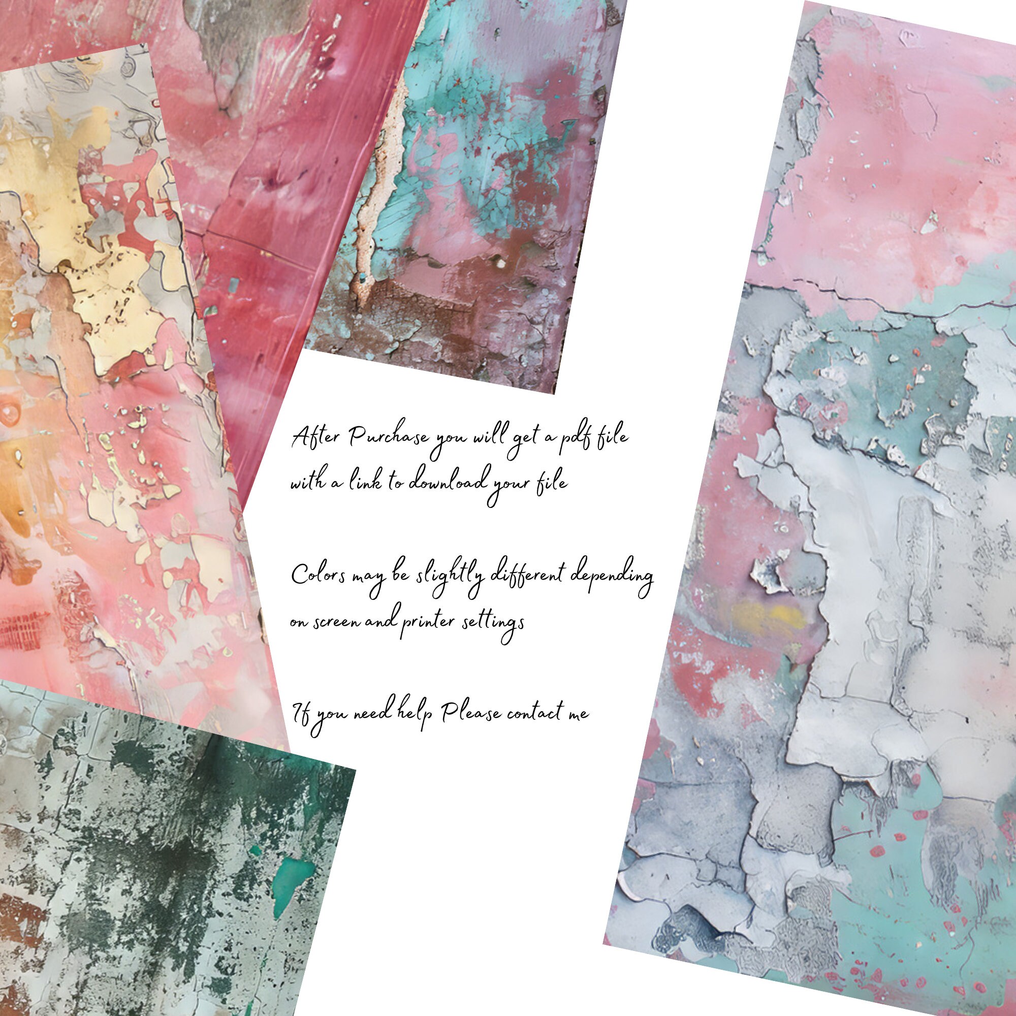 Pastel Grunge Texture Digital Papers background Distressed Pages ...