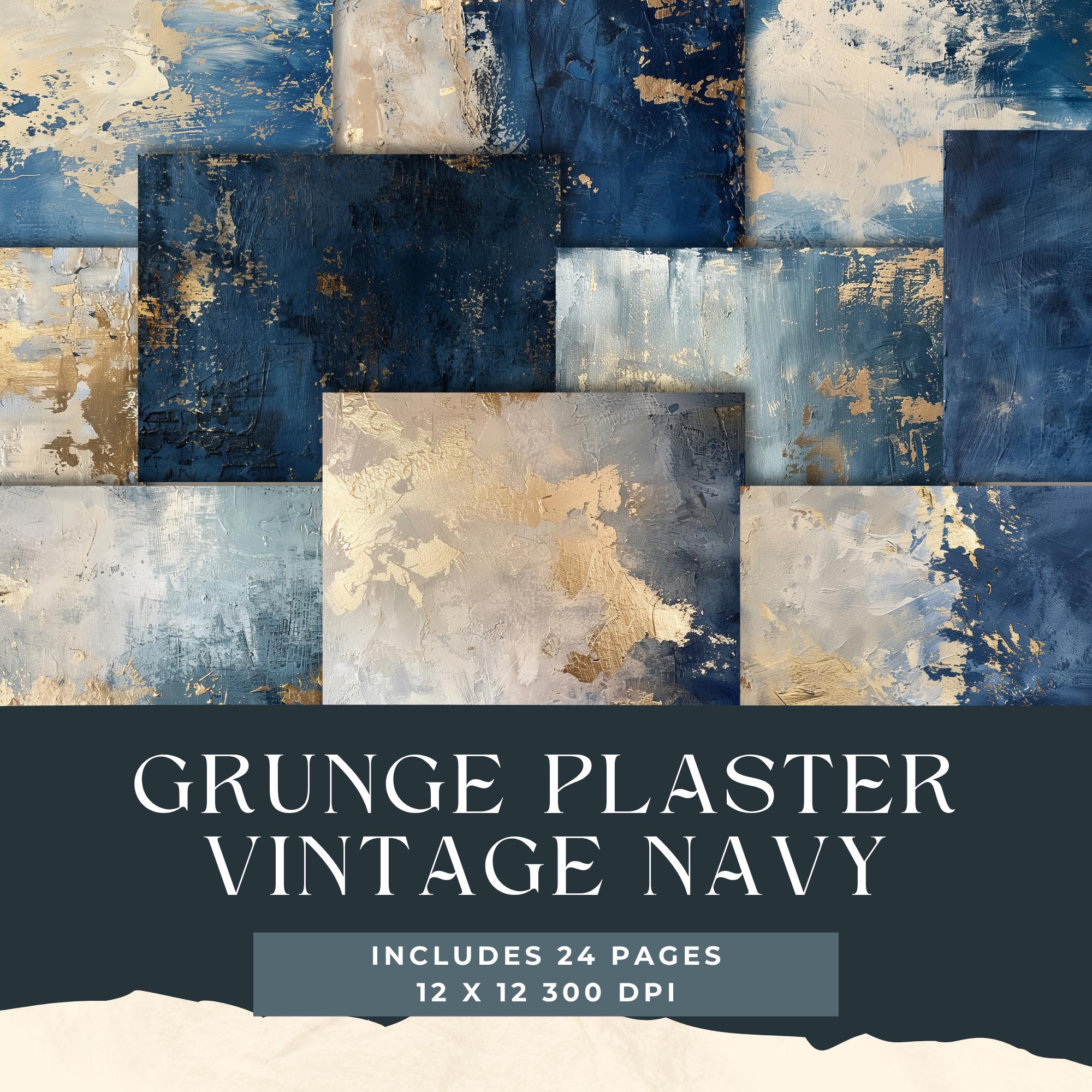 Vintage Navy Grunge Texture, Digital Papers, Background Collage ...