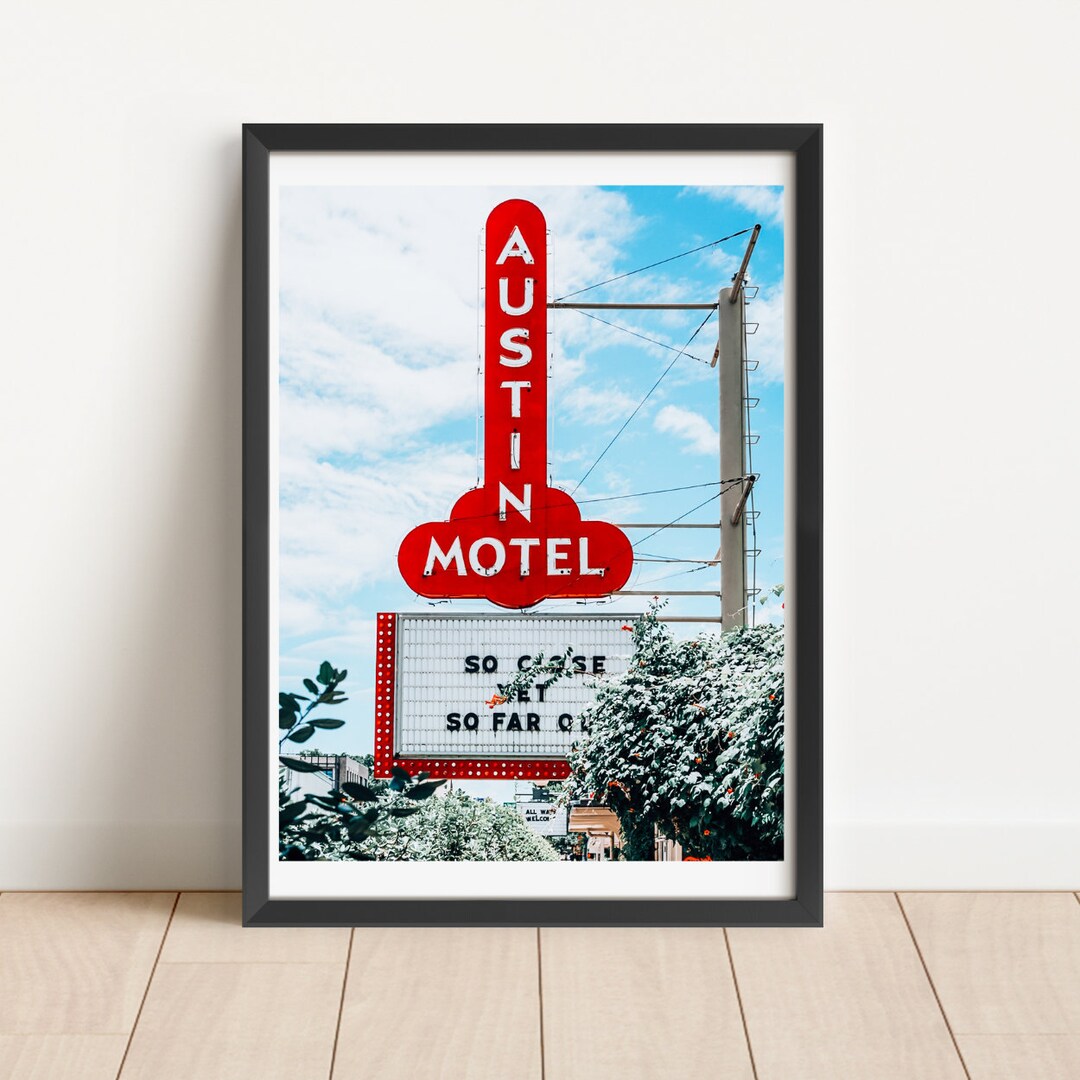 Austin Motel, Texas Digital Print, South Congress, Austin Printable ...