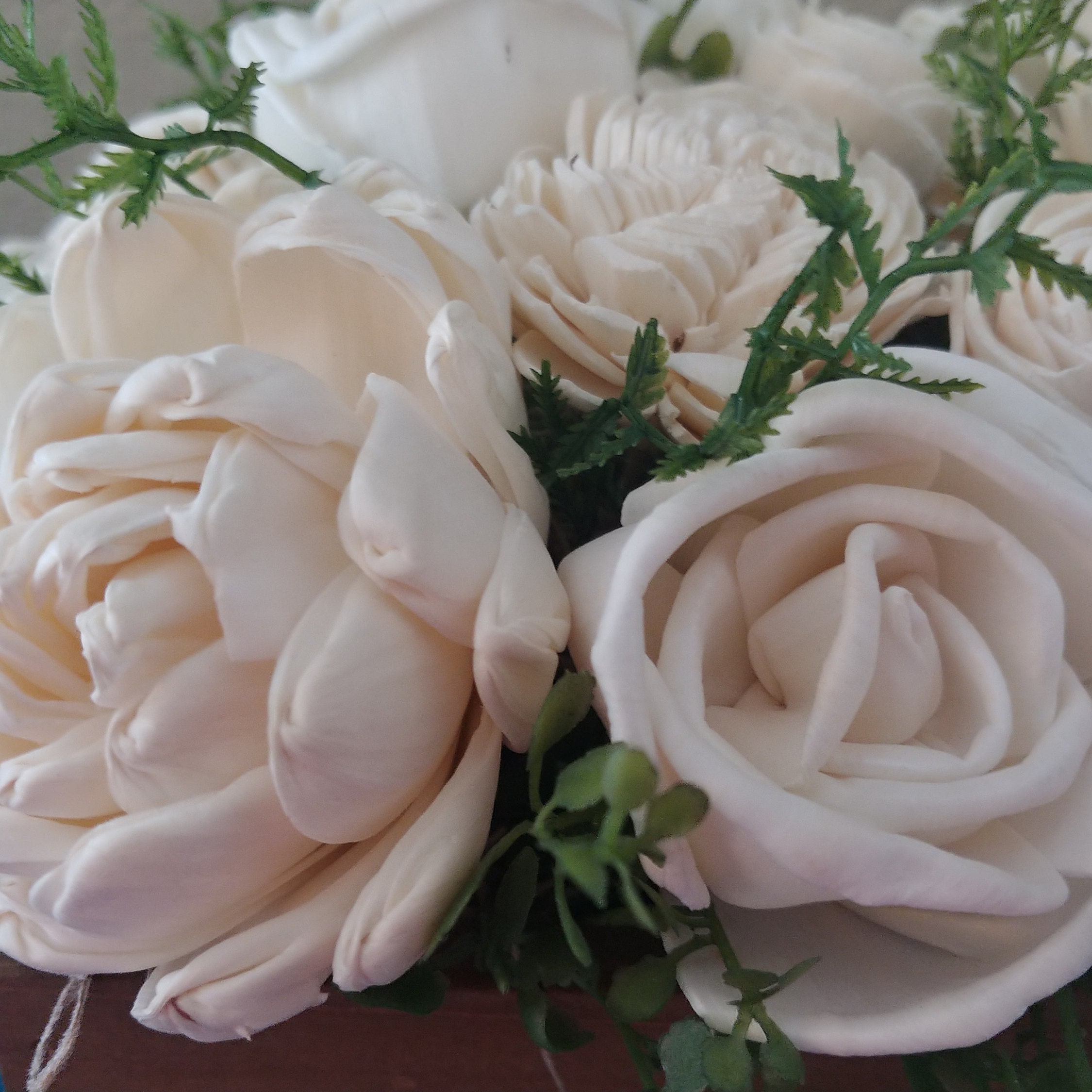 Cedar Wood Box With Sola Wood Flowers, Rustic Floral Arrangement, Wood ...