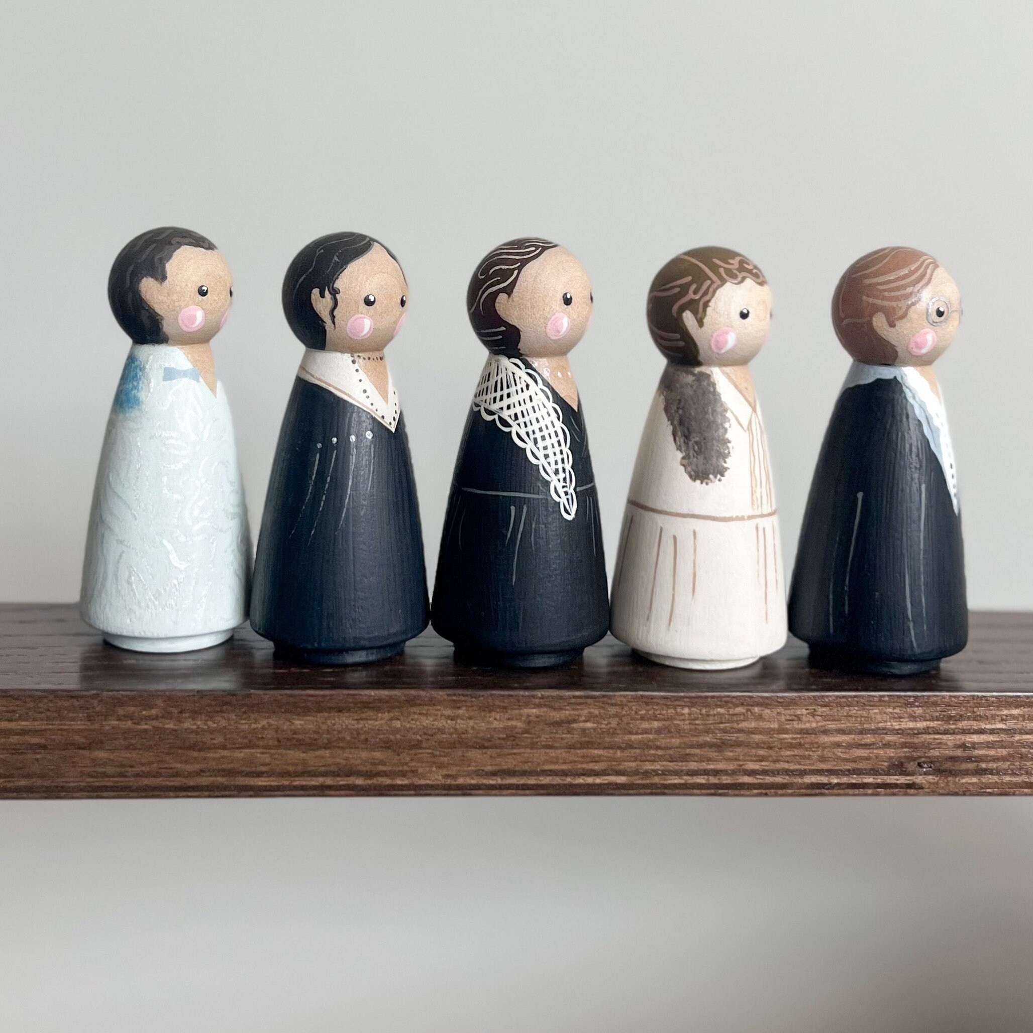 The Famous Five Valiant Five Alberta Five Peg Dolls, JUMBO, Canadian ...