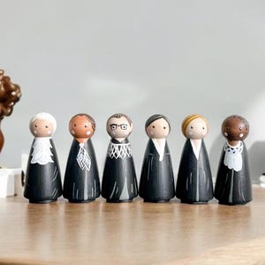 Female Supreme Court Justices Peg Dolls – RBG, Ketanji Brown Jackson ...