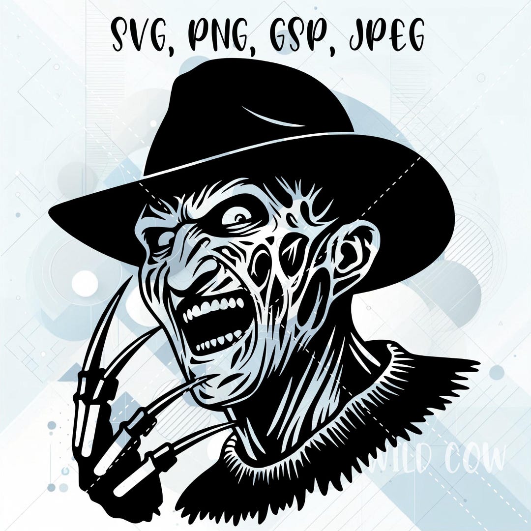 Freddy Krueger SVG for Silhouette, Cricut, Print and Cut, Laser Engrave ...