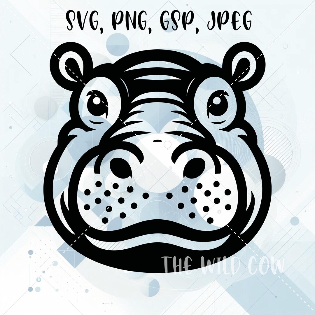 Hippo Head SVG for Silhouette, Cricut, Print and Cut, Laser Engrave ...