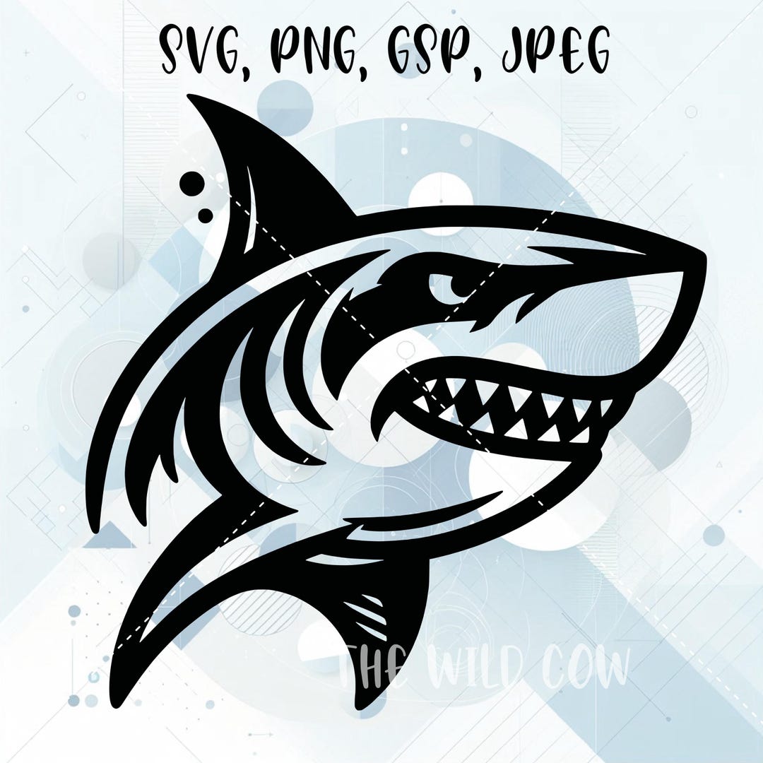 Shark SVG for Silhouette, Cricut, Print and Cut, Laser Engrave, Vector ...
