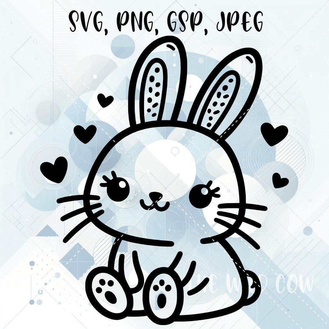Cute Bunny SVG for Silhouette, Cricut, Print and Cut, Laser Engrave ...