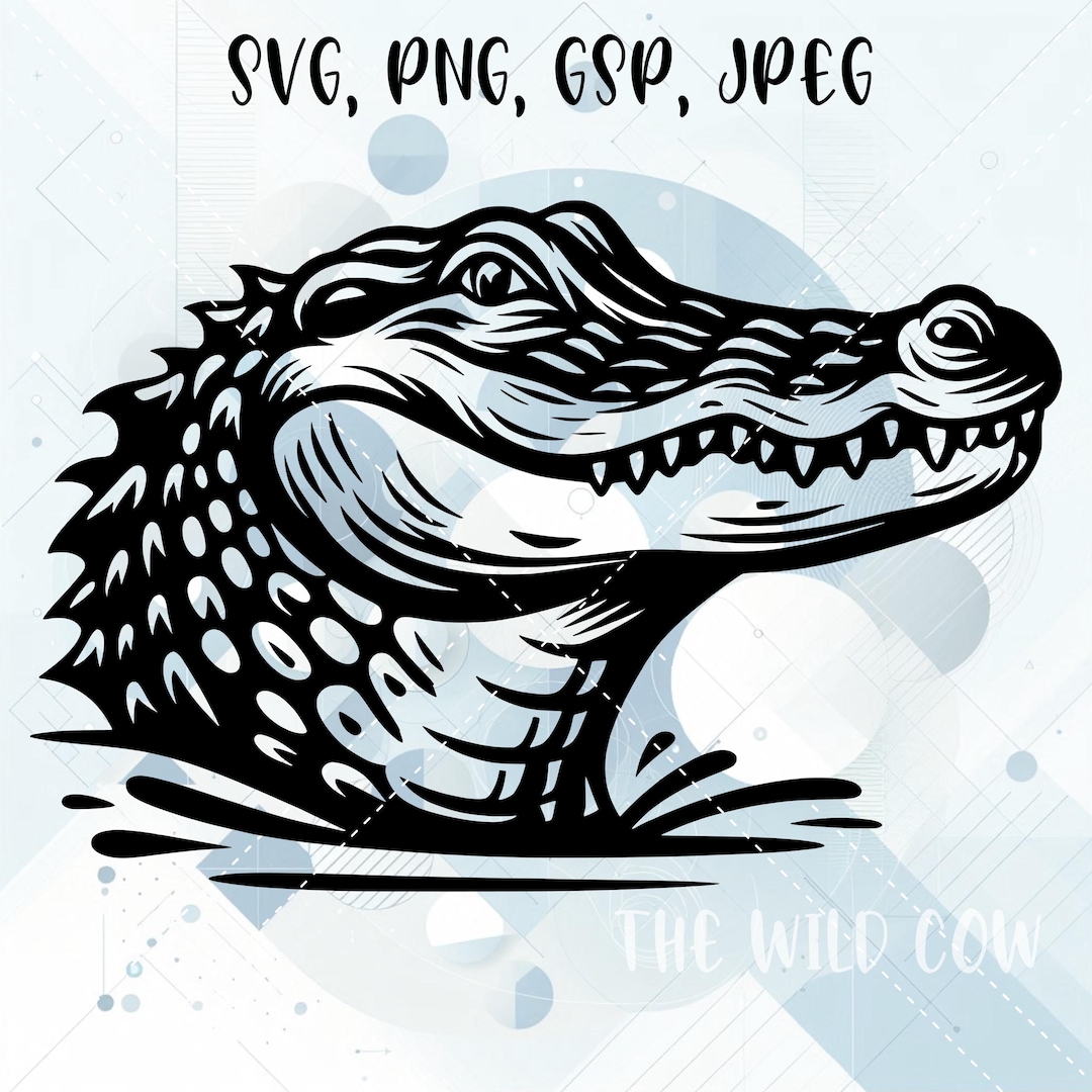 Alligator SVG for Silhouette, Cricut, Print and Cut, Laser Engrave ...