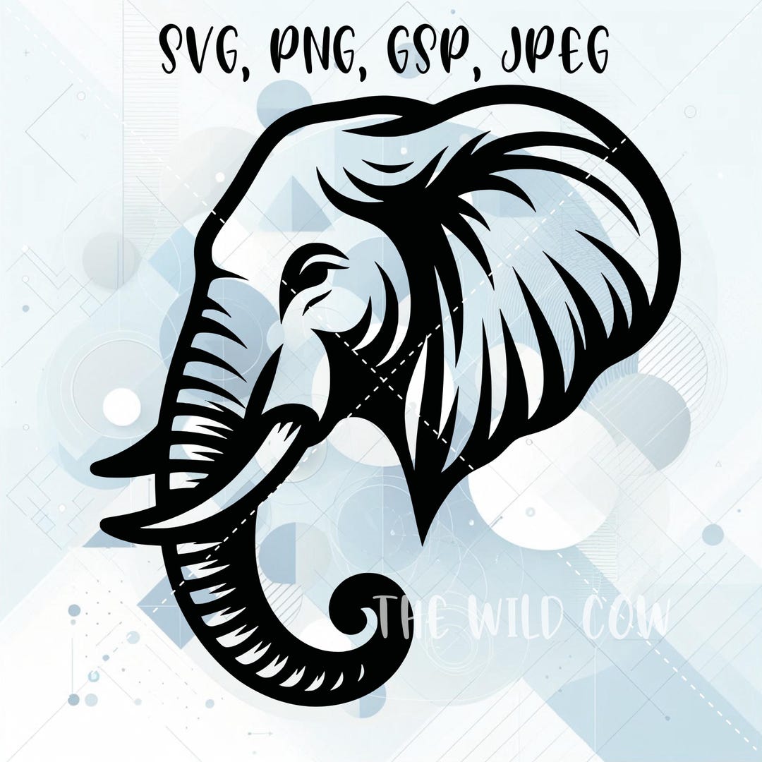 Elephant Head SVG for Silhouette, Cricut, Print and Cut, Laser Engrave ...