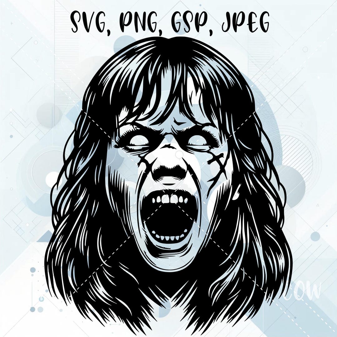 Possessed Girl SVG for Silhouette, Cricut, Print and Cut, Laser Engrave ...