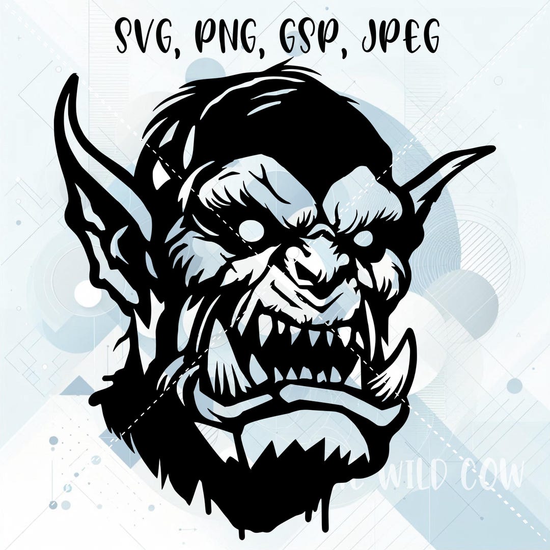 Orc SVG for Silhouette, Cricut, Print and Cut, Laser Engrave, Vector ...