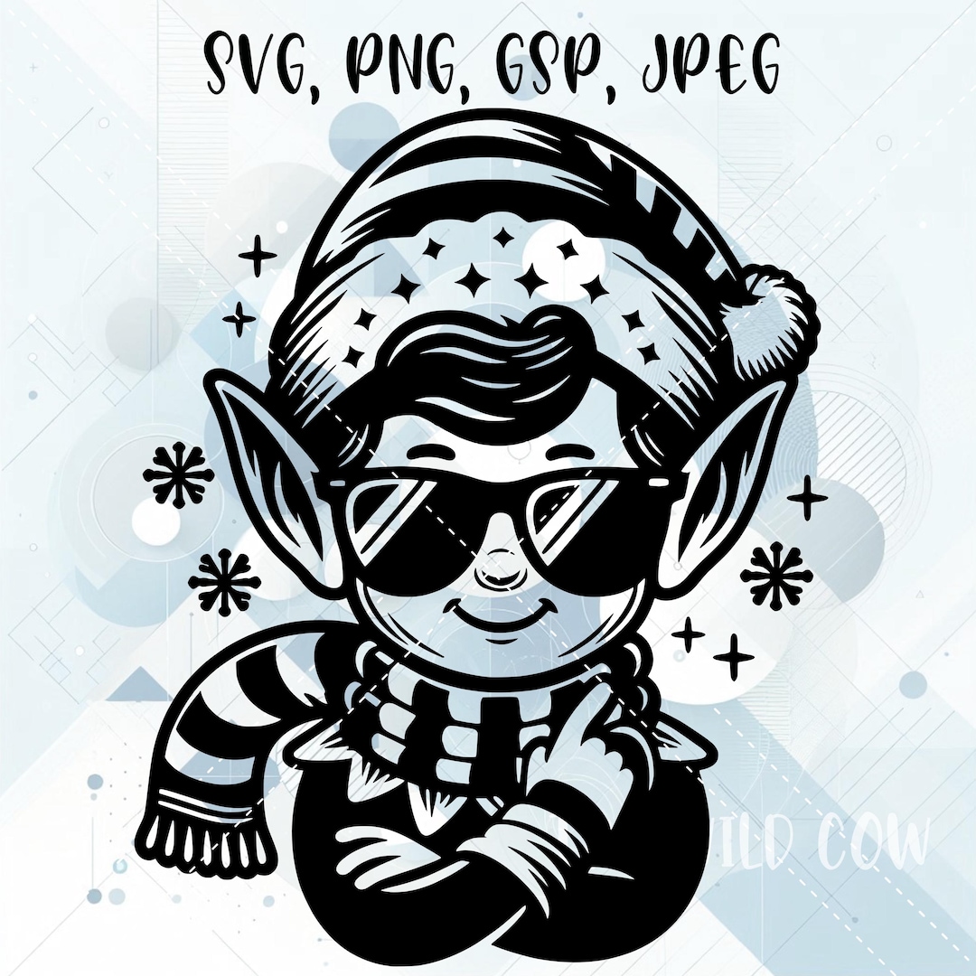 Cool Elf SVG for Silhouette, Cricut, Print and Cut, Laser Engrave ...