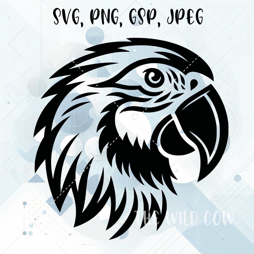 Parrot Head SVG for Silhouette, Cricut, Print and Cut, Laser Engrave ...