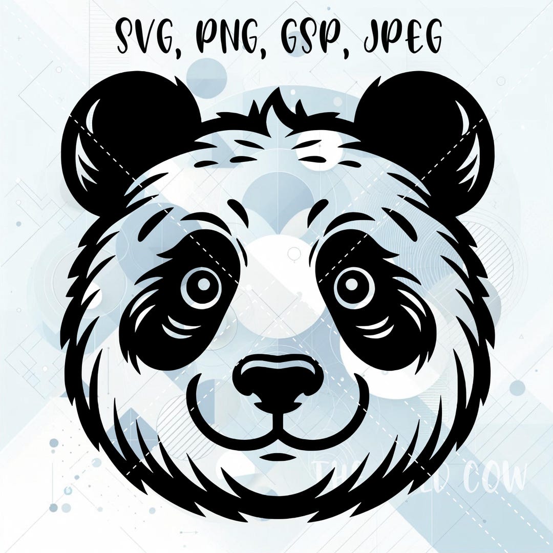 Panda Head SVG for Silhouette, Cricut, Print and Cut, Laser Engrave ...