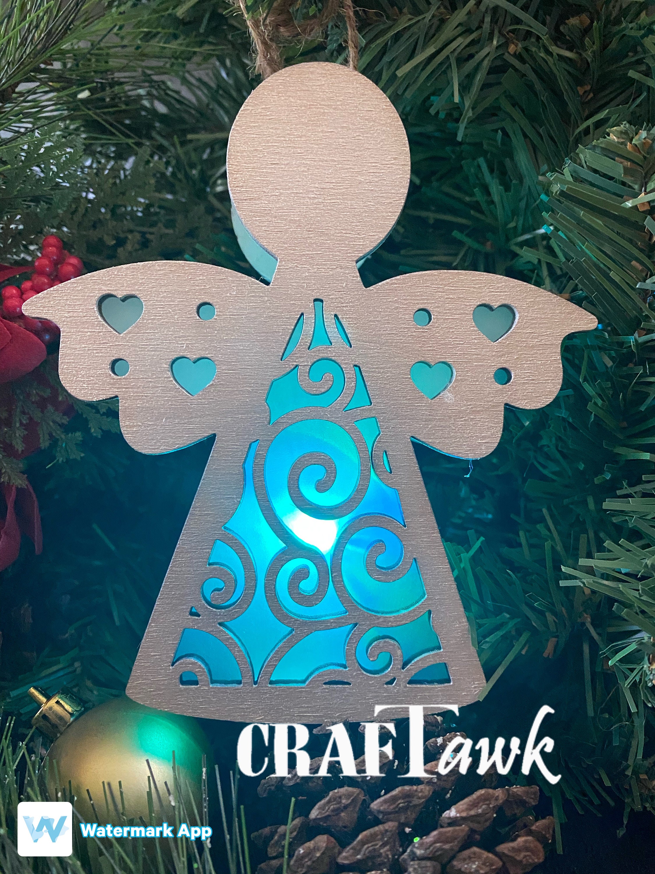 Light up Angel Christmas Ornament SVG Laser Cut File | Etsy
