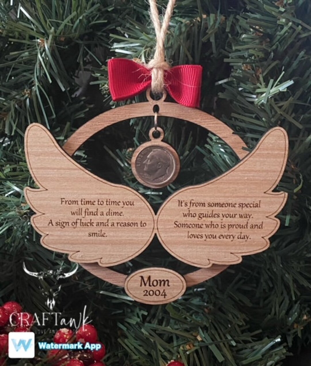 Dimes From Heaven Memorial Christmas Ornament- SVG - Laser Cut File ...