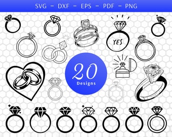 Wedding ring svg | Etsy