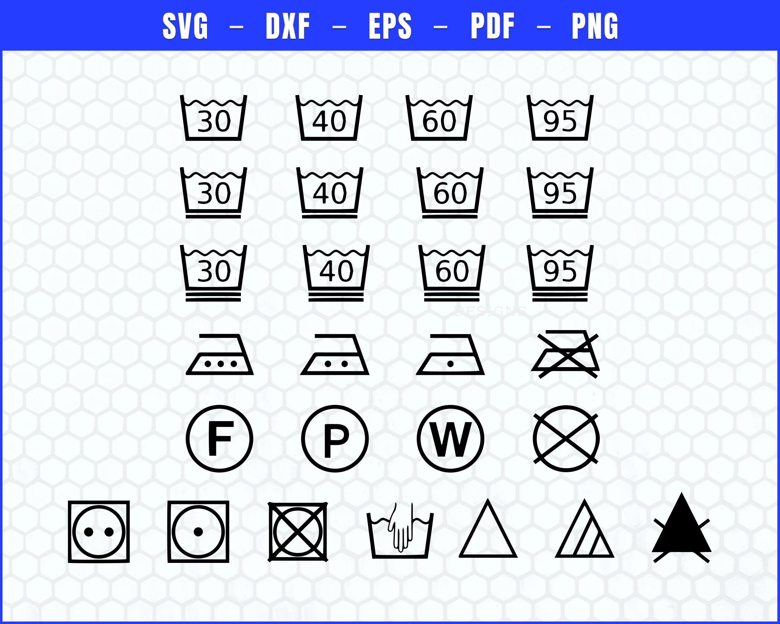 Textile Care Symbols SVG Laundry Symbols SVG Clothing | Etsy UK