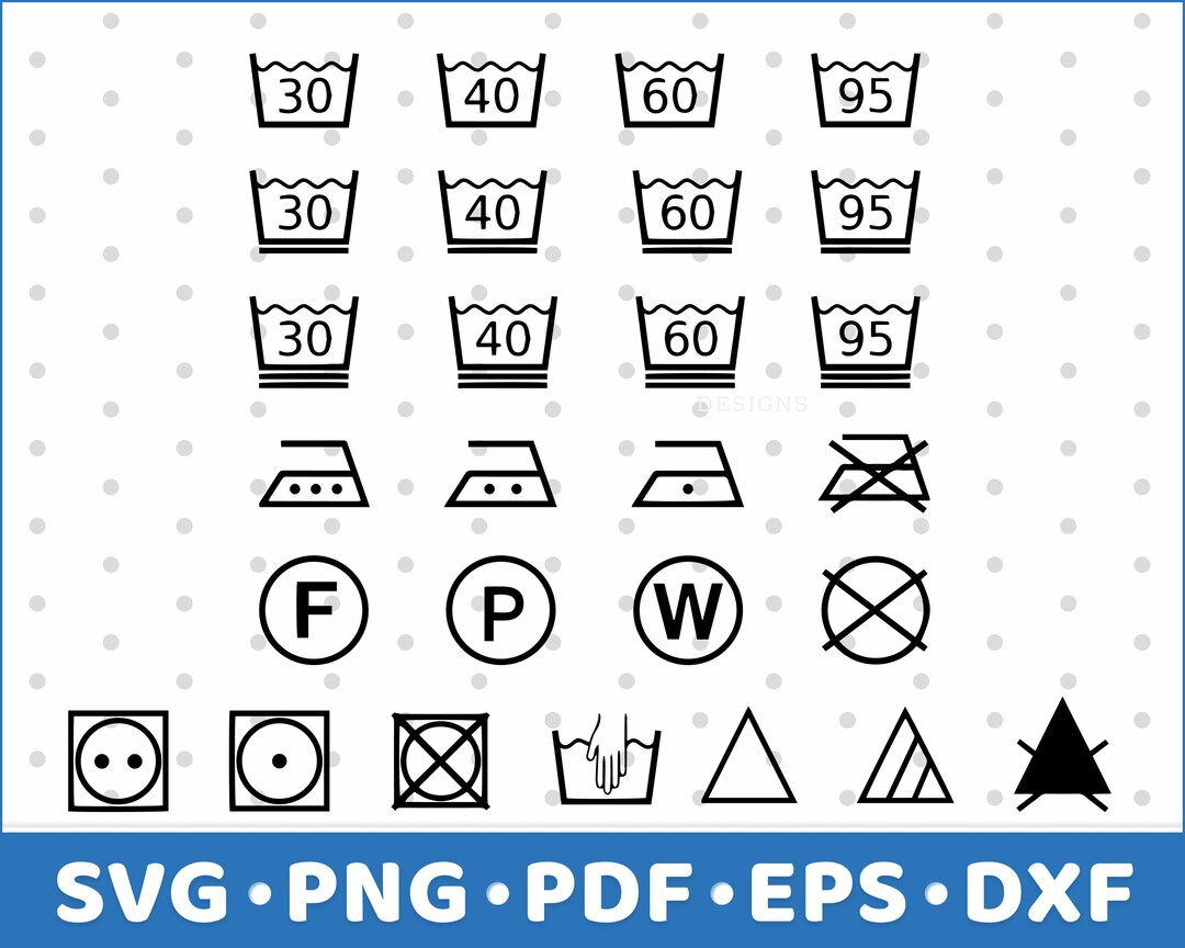 Textile Care Symbols SVG Laundry Symbols SVG Clothing - Etsy UK