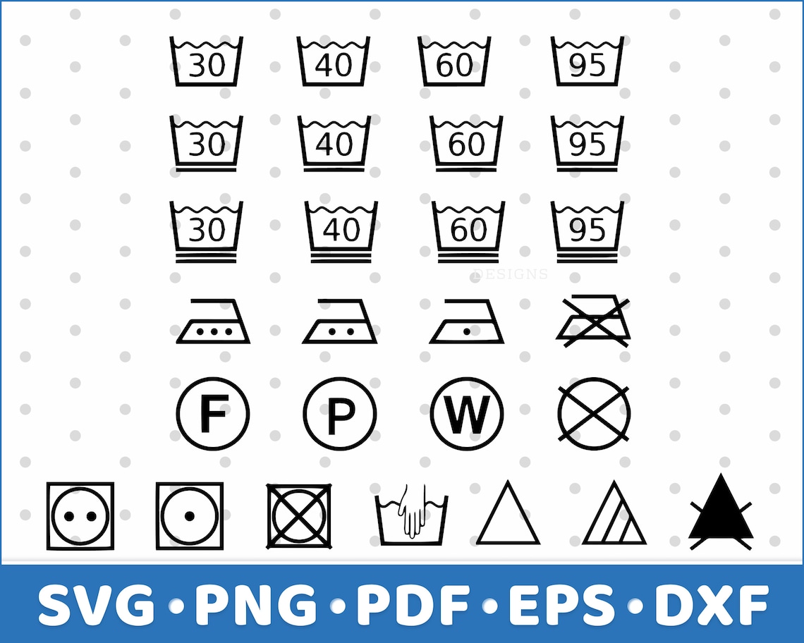 Textile Care Symbols SVG Laundry Symbols SVG Clothing - Etsy UK