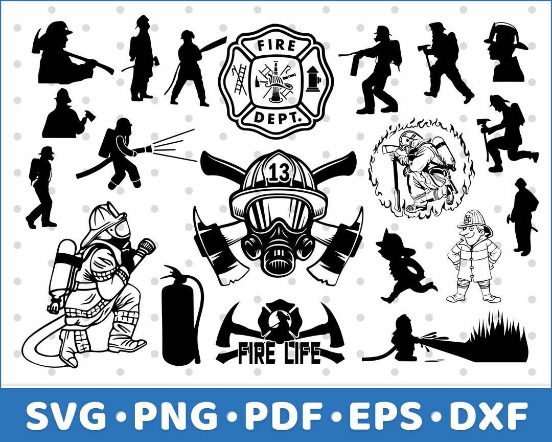 Firefighter Svg Fire Dept Svg Design Firefighter Clipart - Etsy Canada