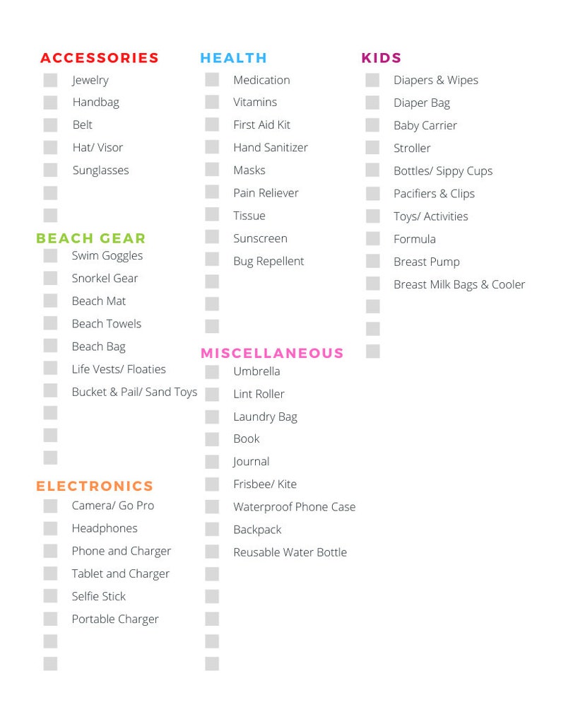 Cancun Packing List | Mexico Packing List | Printable | Instant ...