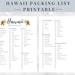 Hawaii Packing List | Printable | Instant Download - Etsy