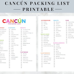 Cancun Packing List | Mexico Packing List | Printable | Instant ...