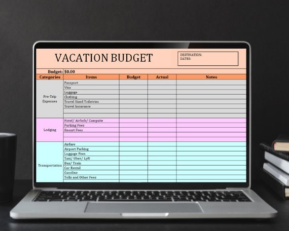 Vacation Budget Spreadsheet | Vacation Planner | Instant Download - Etsy
