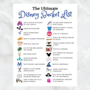 Disney Bundle: Packing List and Bucket List | Printable - Etsy