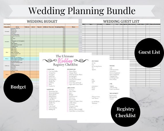 Wedding Budget Spreadsheet Wedding Guest List Spreadsheet | Etsy