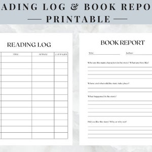Kids Reading Log and Book Report | Printable - Etsy