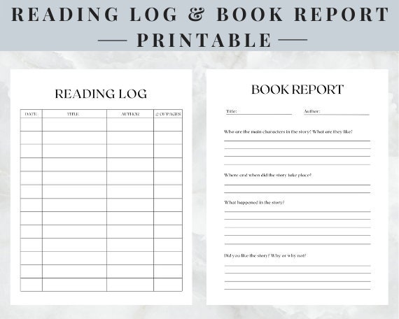 Kids Reading Log and Book Report | Printable - Etsy