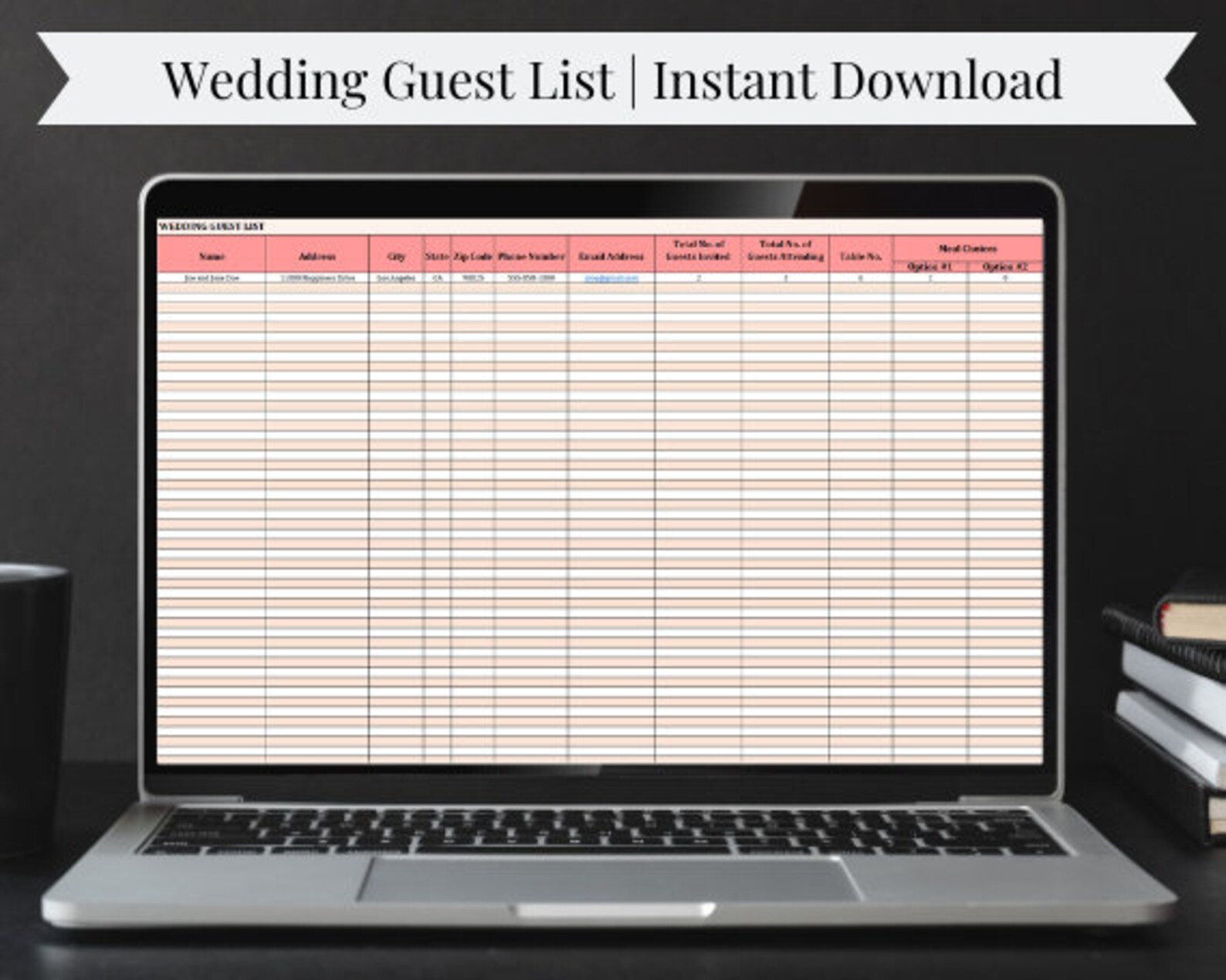 Wedding Guest List Spreadsheet | Wedding Guest Tracker | Instant ...