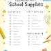 Elementary School Supplies List | Back to School Supplies | Printable ...