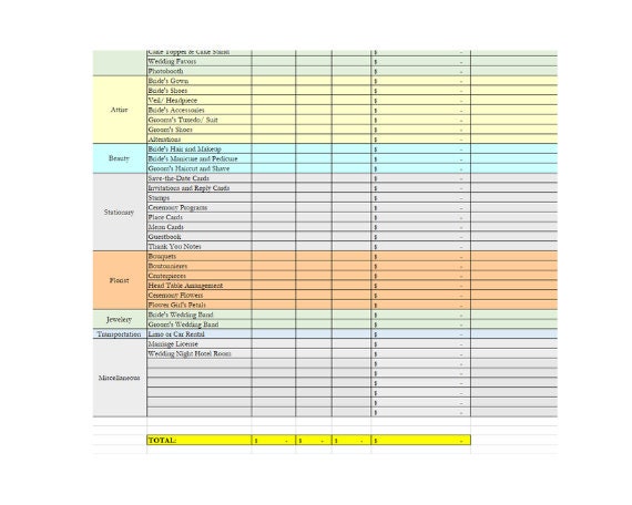 Simple Wedding Budget Template | Editable and Auto-calculating Wedding ...