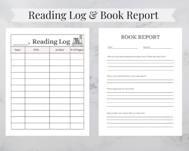 Kids Reading Log and Book Report Printable | Etsy
