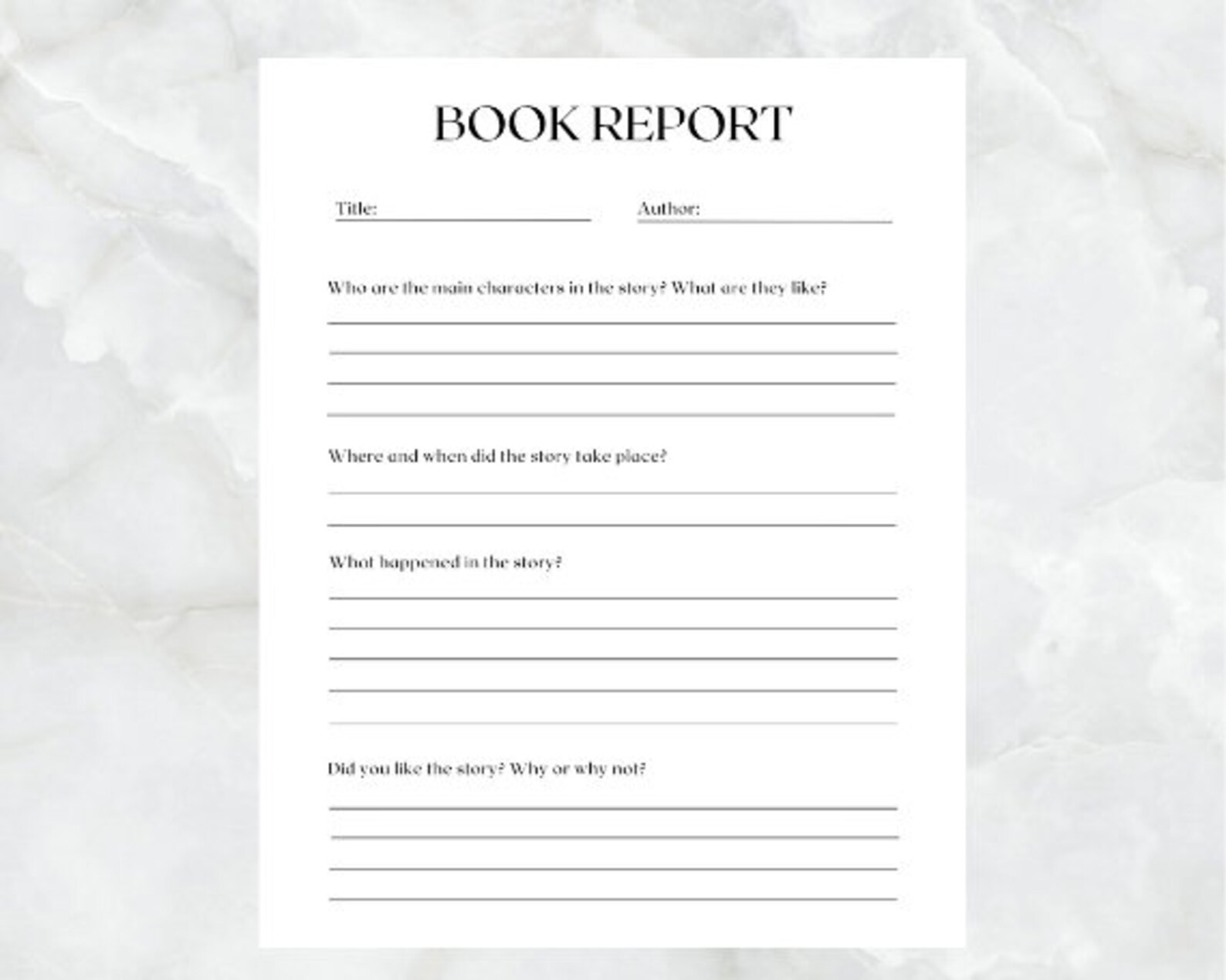 Kids Reading Log and Book Report | Printable - Etsy