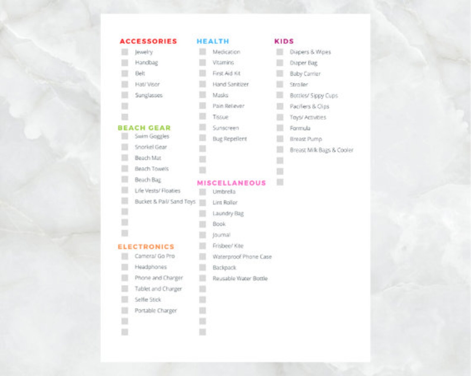 Cancun Packing List Mexico Packing List Printable - Etsy